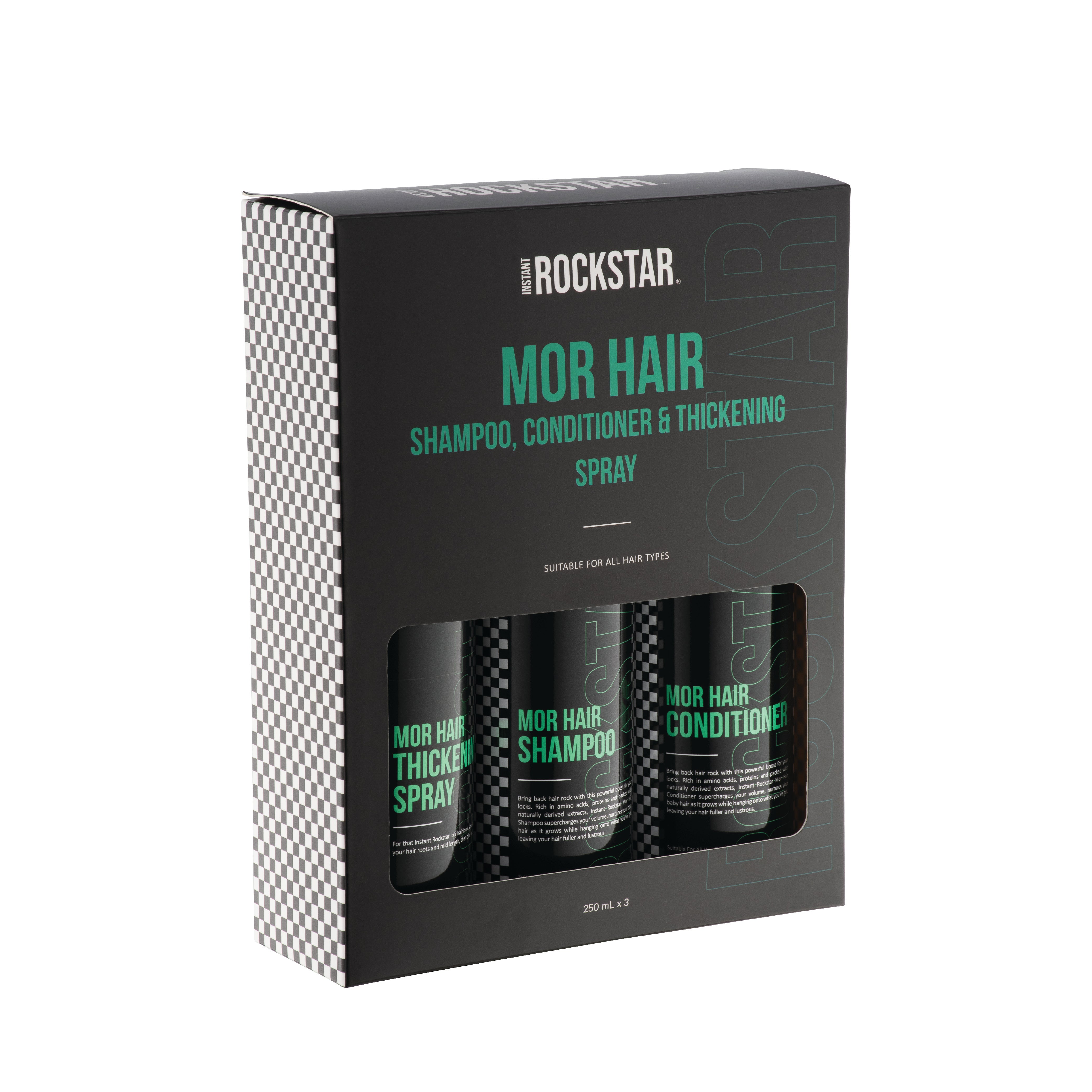 Mor Hair Shampoo, Conditioner, Thickening Spray SET - 3 X 250ML ...